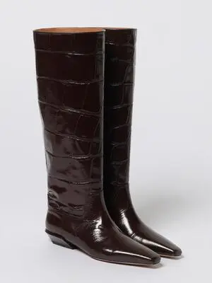 Paris Texas Croc-effect Boots - Brown