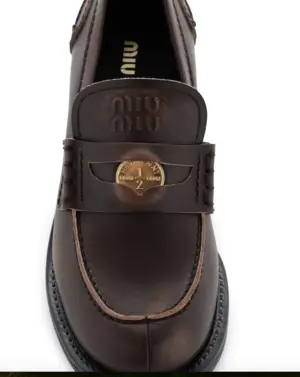 Miu Miu Leather Penny Loafers