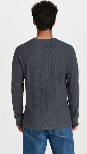 Rails Wade Waffle Thermal Long Sleeve Tee - Ink