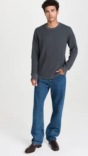 Rails Wade Waffle Thermal Long Sleeve Tee - Ink