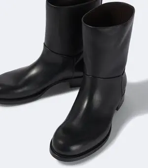 THE ROW Nobilis Leather Ankle Boots