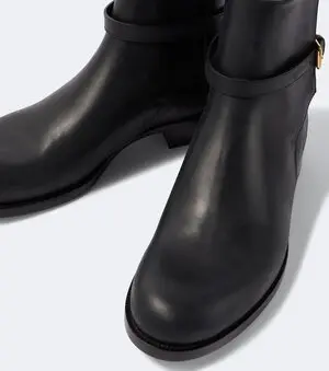 THE ROW Nobilis Leather Ankle Boots
