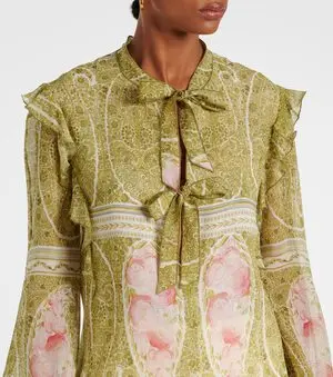 Giambattista Valli Printed Silk Georgette Blouse - Green