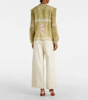 Giambattista Valli Printed Silk Georgette Blouse - Green