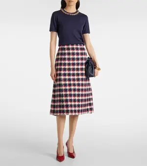 Carolina Herrera Tweed Midi Skirt
