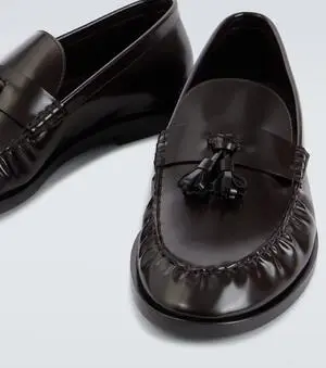 THE ROW Classic Leather Loafers - Brown