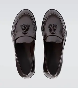 THE ROW Classic Leather Loafers - Brown