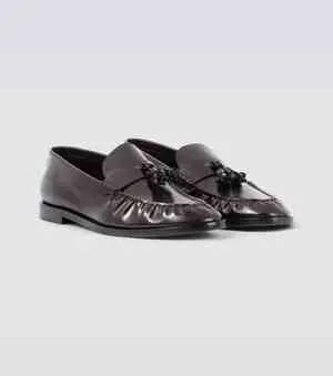 THE ROW Classic Leather Loafers - Brown