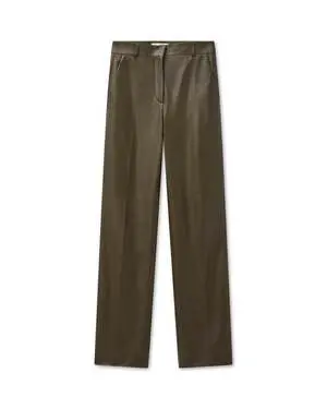 Veronica De Piante Audrey Trousers In Leather - Tobacco