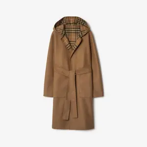 Burberry Reversible Check Wool Wrap Coat - Shrew | Editorialist