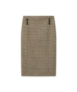 Veronica De Piante Nova Skirt In Wool Houndstooth