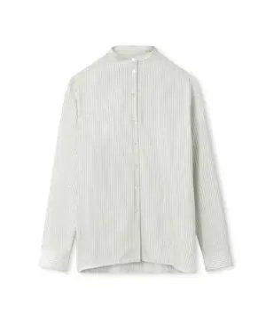 Veronica De Piante Daisy Shirt In Silk, Blue And White Stripe Blue White