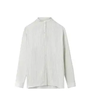 Veronica De Piante Daisy Shirt In Silk, Blue And Stripe - Blue/white