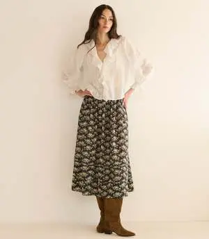 DÔEN Hardy Ruffle Blouse - Salt
