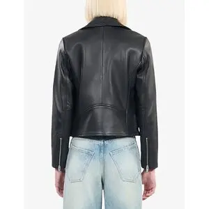 The Kooples Asymmetric Fastened Lambskin-leather Biker Jacket