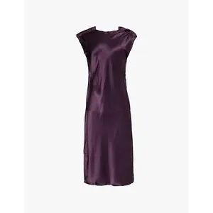 LEEM Sleeveless Flared Hem Silk Midi Dress