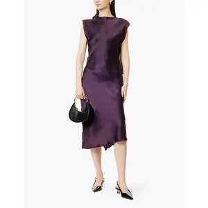 LEEM Sleeveless Flared Hem Silk Midi Dress