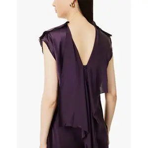 LEEM Sleeveless Flared Hem Silk Midi Dress