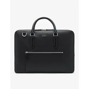Smythson Ludlow Large Grained-leather Briefcase - Black