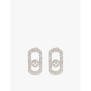 Messika Messika So Move Pavé 18ct Gold Diamond Earrings Pink Gold