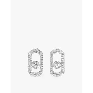 Messika So Move Pavé 18ct Gold Diamond Earrings - White Gold