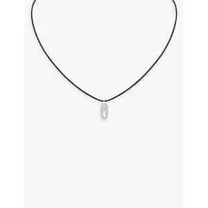 Messika 18ct White-gold And 0.09ct Diamond Pendant Cord Necklace - White Gold