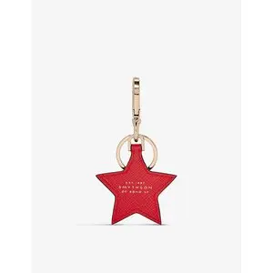 Smythson Panama Star-shaped Leather Keyring - Scarlet Red