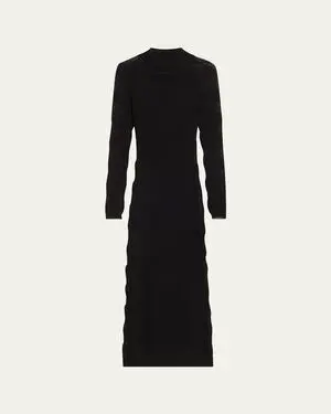 black knit giavanna maxi dress Zankov Giovanna Ribbed Maxi Dress - Black Multi