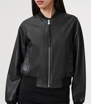 ALLSAINTS Leather Orten Bomber Jacket - Black