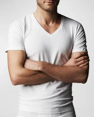 Hanro Cotton Superior V-neck T-shirt - White