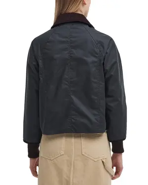 Barbour Beadnell Cropped Waxed Jacket - Sage/ancient