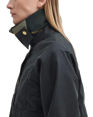 Barbour Beadnell Cropped Waxed Jacket - Sage/ancient