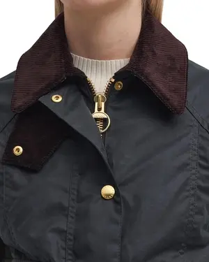 Barbour Beadnell Cropped Waxed Jacket - Sage/ancient