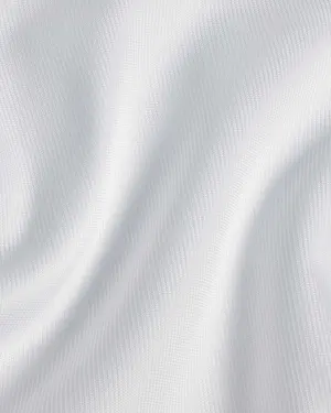 David Donahue Trim Fit French Cuff Covered Placket Formal Shirt - White