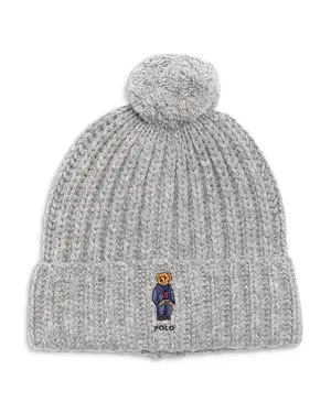 Polo Ralph Lauren Pom Pom Denim Bear Beanie - Andover Heather