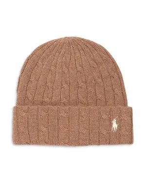 Ralph Lauren Ralph Lauren Classic Cable Cuff Wool & Cashmere Hat Camel