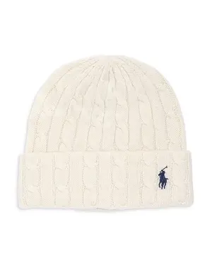 Ralph Lauren Ralph Lauren Classic Cable Cuff Wool & Cashmere Hat Cream