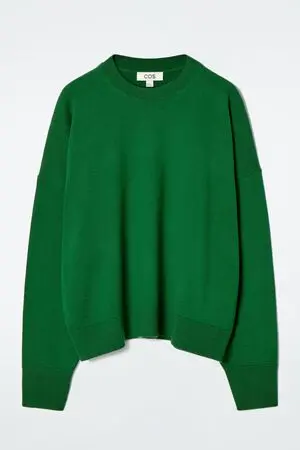 Cos Merino Wool Crew-neck Jumper - Green