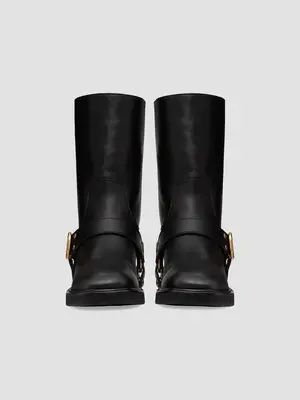 Valentino Garavani Vlogo Signature Calfskin Ankle Boots 30mm
