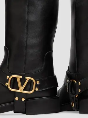 Valentino Garavani Vlogo Signature Calfskin Ankle Boots 30mm