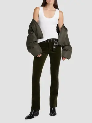 L'Agence Stevie High-rise Velvet Straight-leg Jeans