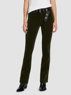 L'Agence Stevie High-rise Velvet Straight-leg Jeans