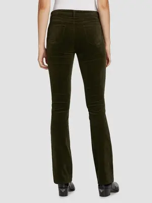 L'Agence Stevie High-rise Velvet Straight-leg Jeans