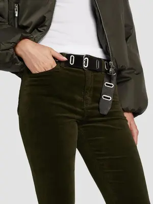 L'Agence Stevie High-rise Velvet Straight-leg Jeans