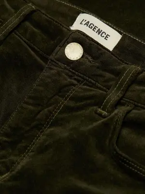 L'Agence Stevie High-rise Velvet Straight-leg Jeans