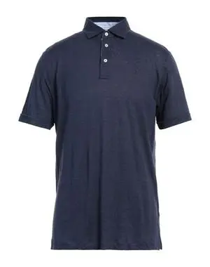 HACKETT Man Polo Shirt Sky Blue Size Xs Linen Navy