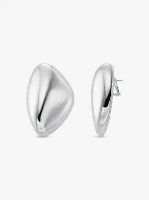 Michael Kors Large Precious Metal-plated Brass Pebble Earrings In By