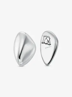 Michael Kors Large Precious Metal-plated Brass Pebble Earrings In By