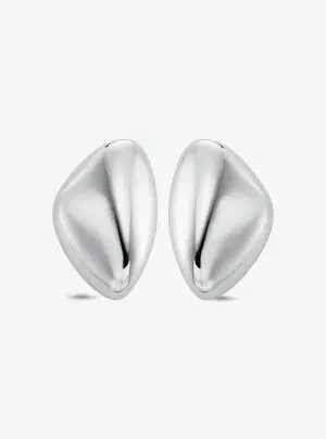 Michael Kors Large Precious Metal-plated Brass Pebble Earrings In By