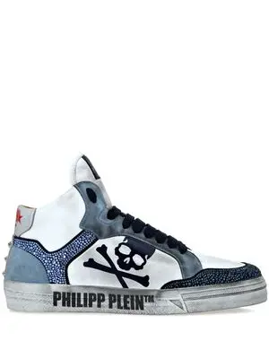 Philipp Plein Strass Retrokickz High-top Sneakers - White